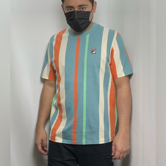Fila | Shirts | Mens Fila Turquoise Cream Orange Short Sleeve Tee Shirt ...